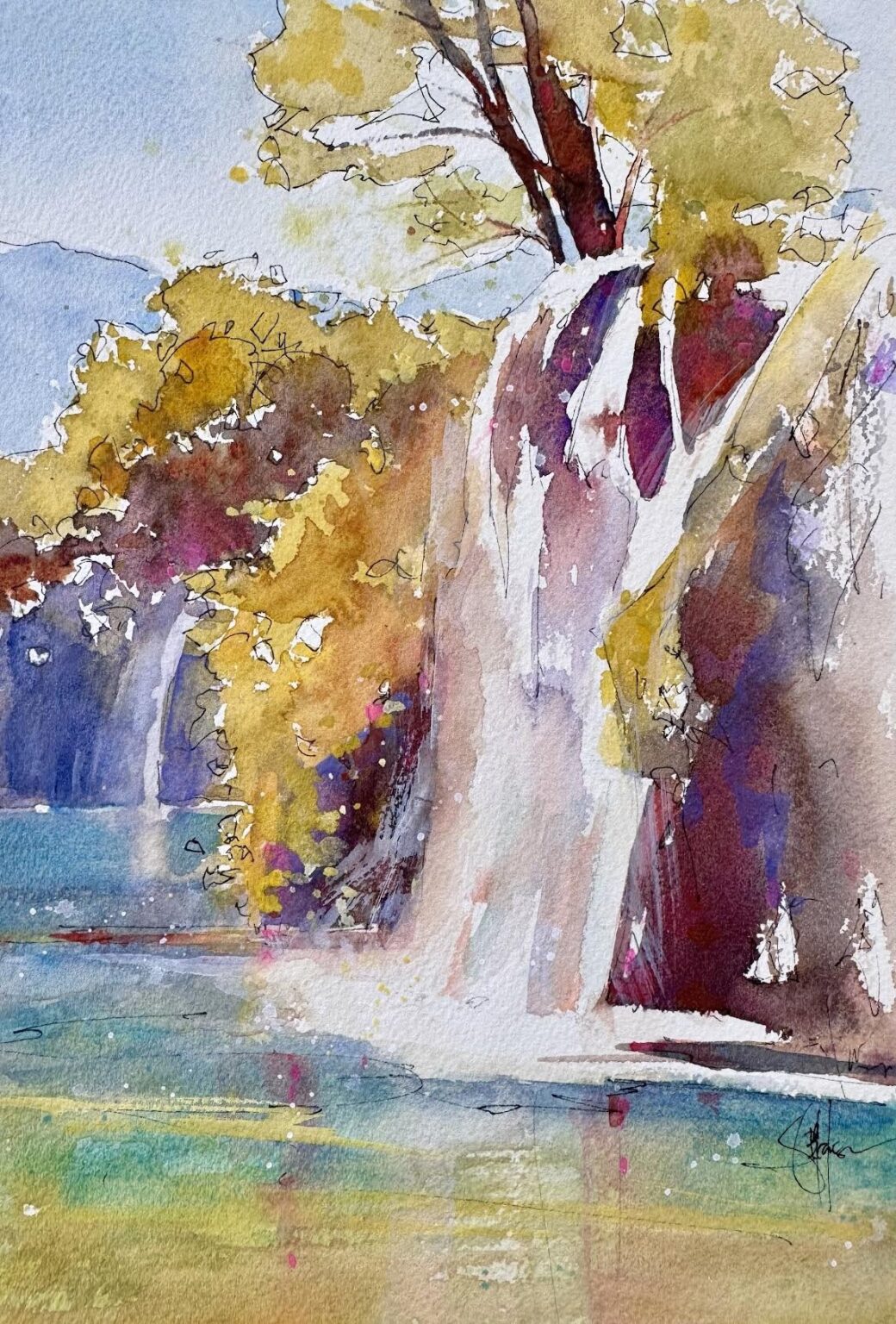 Sarah B. Hansen - Loose and Splashy Waterfalls in Watercolor (Online ...